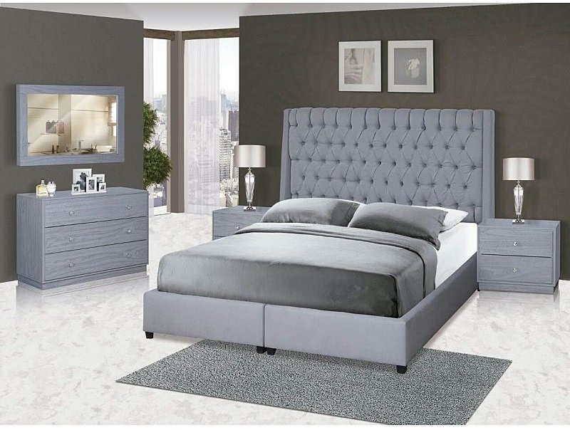 Recamara Lenard King Size 5 Piezas - Gris - Këssa