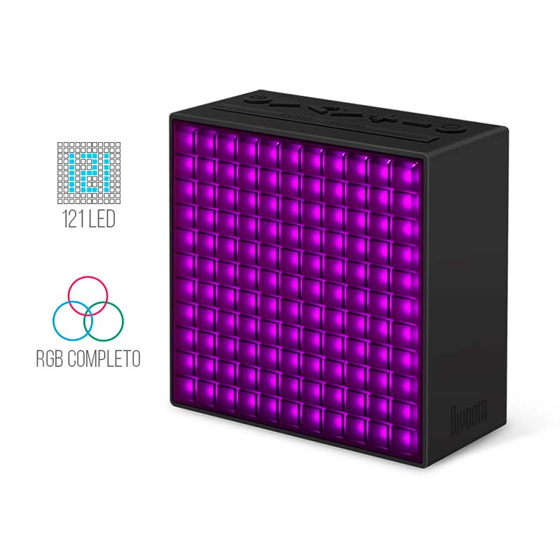 Bocina, Bluetooth, Divoom, Timebox con Pantalla de 121 LEDs de Colores ...