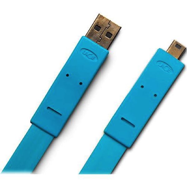 CABLE LACIE PLANO DE USB A MINI B DE 1.2 METROS AZUL