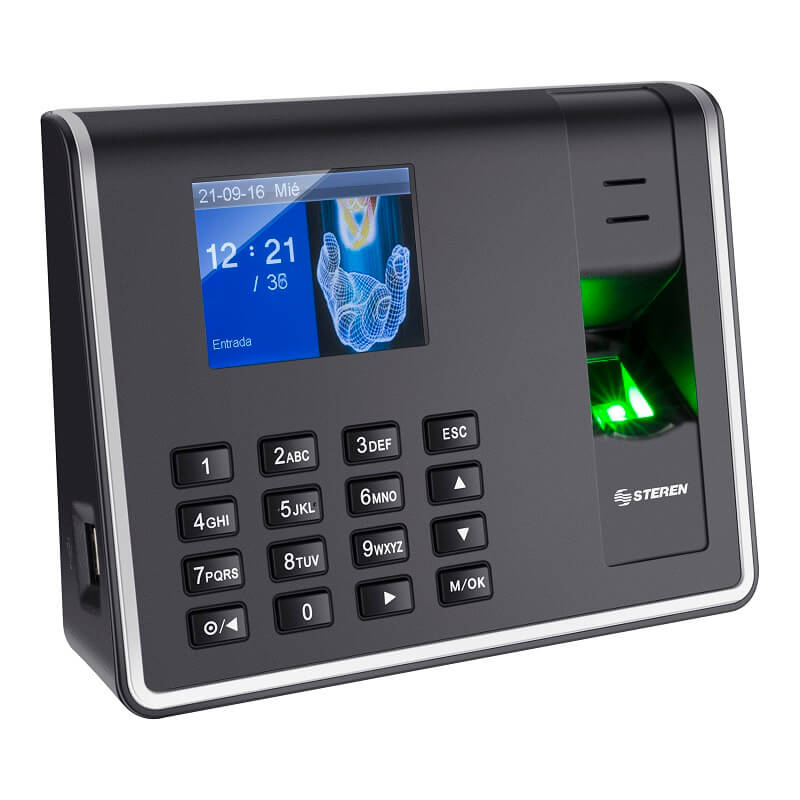 Reloj checador con identificador de huella digital Steren