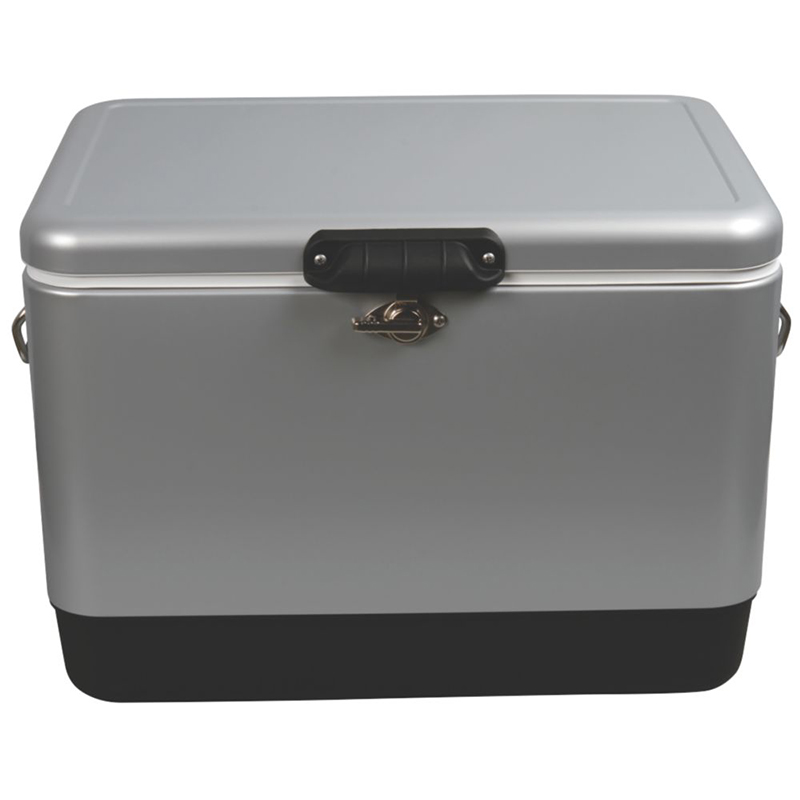 Hielera Metalica 54 QT Plata Color Acero Deporte