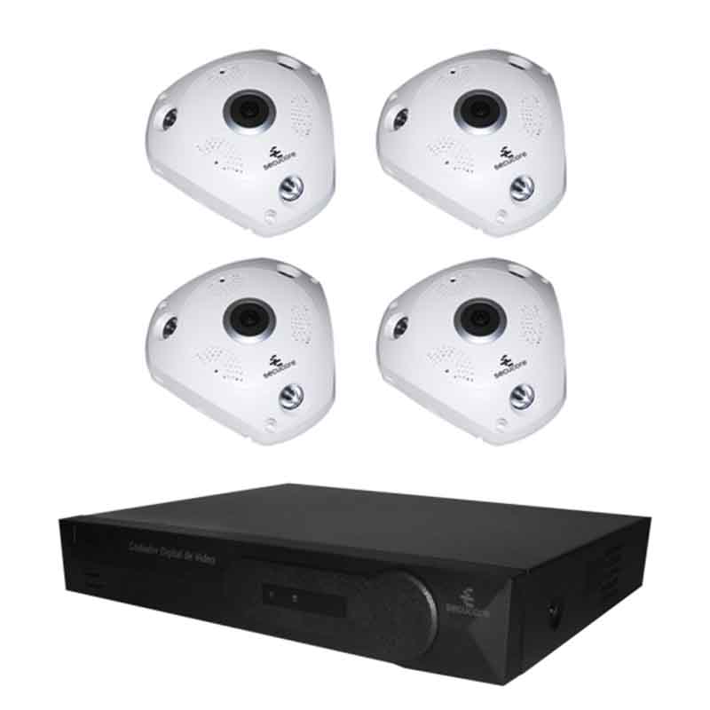 Kit Cctv Inalambrico Wifi 4 Camaras 360 Grados Video Hd 5 Mp Audio