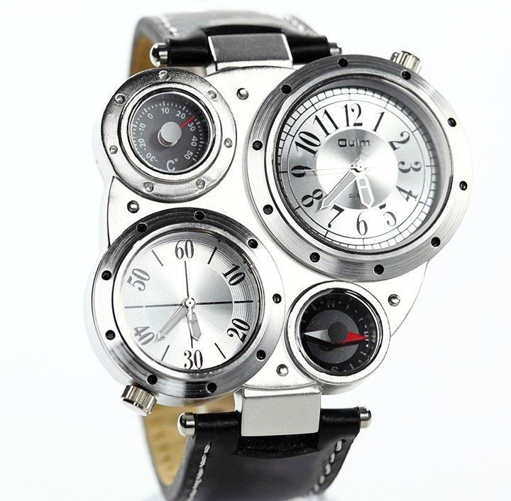 Reloj Oulm Luxury Militar Con Termometro Y Brujula BYTESHOP