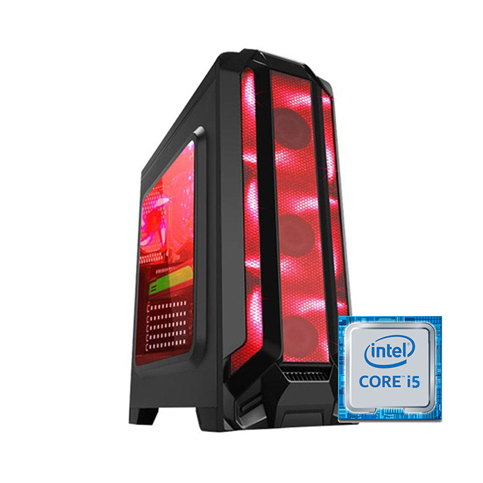PC CPU GAMER INTEL CORE I5 8GB RAM 500 HDD LED ROJO GAMER
