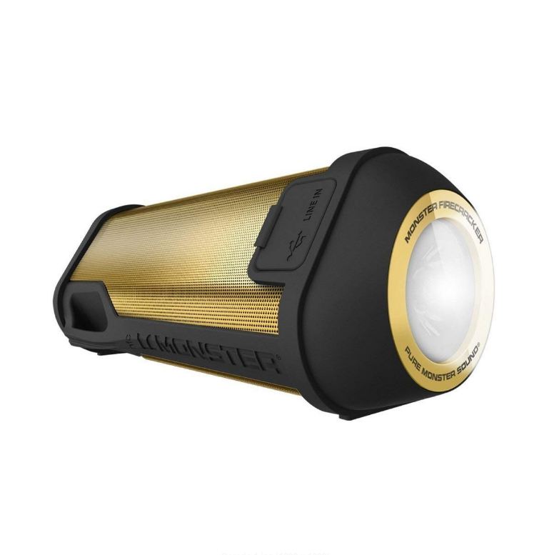 Bocina Monster Firecracker Bluetooth Nfc Ipx5 25 Horas Dorado