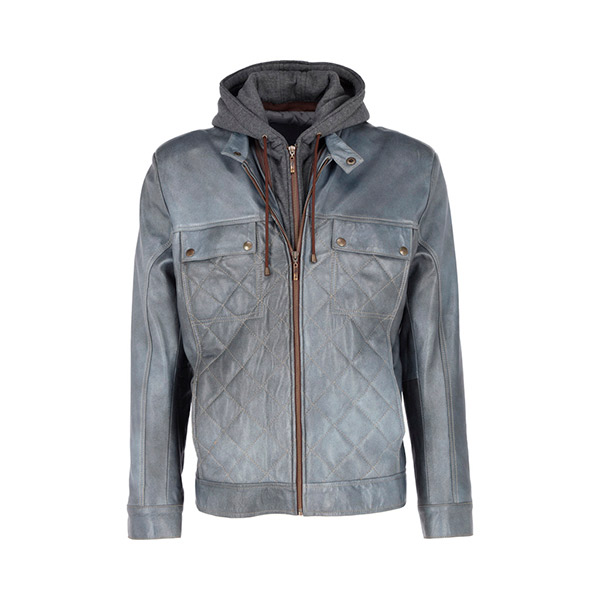 Chamarra Michel Domit De Piel Azul | Lovaina 13