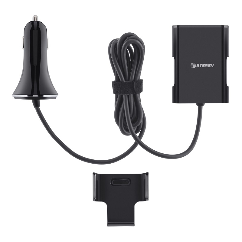 Cargador USB Auto 4 Salidas Extensión Steren