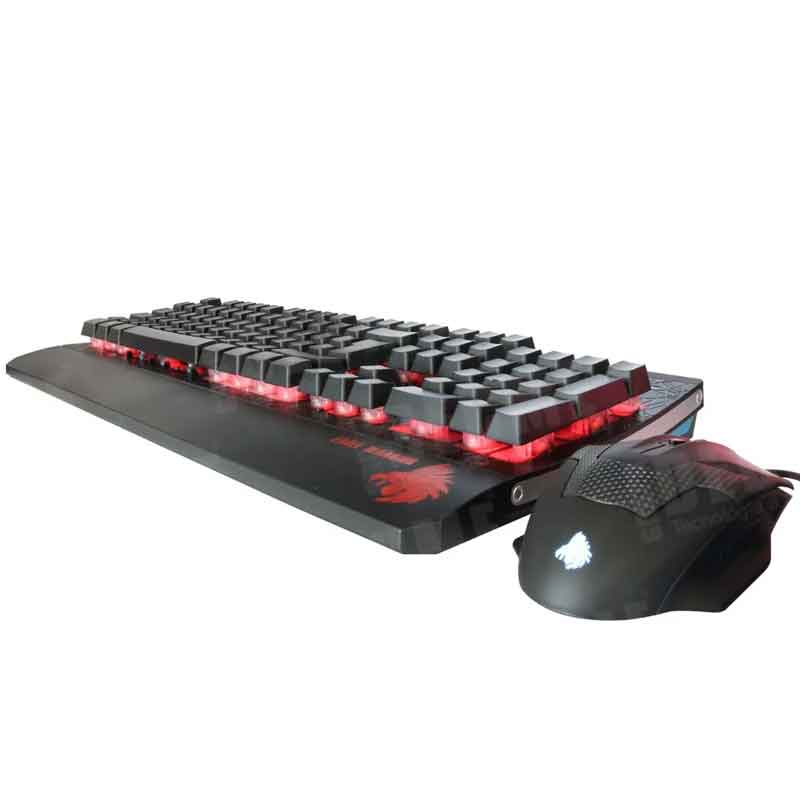 Kit Gamer Teclado y Mouse G75 Retroiluminado Rojo Eagle Warrior