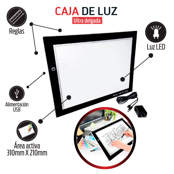 CAJA DE LUZ LED DIBUJO ULTRA DELGADA MASTER WE-0008P