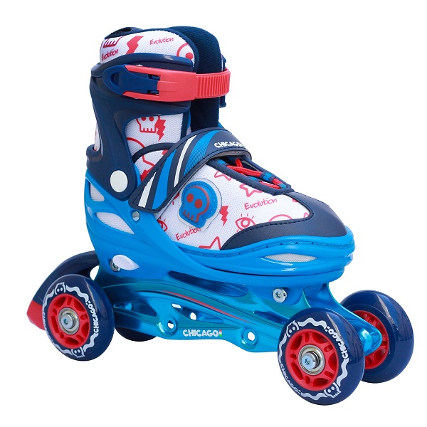 Patines Chicago En Combo Ajustables 5 En 1 Rojo