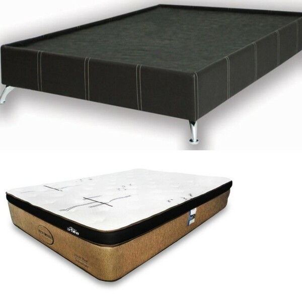 Colchon Restonic Techno Foam King Size con base de vinipiel