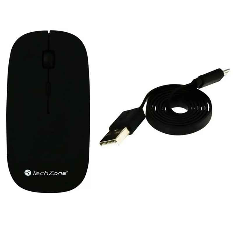 Mouse TECHZONE Óptico TZ18MOU01INA Inalámbrico 1600DPI Negro