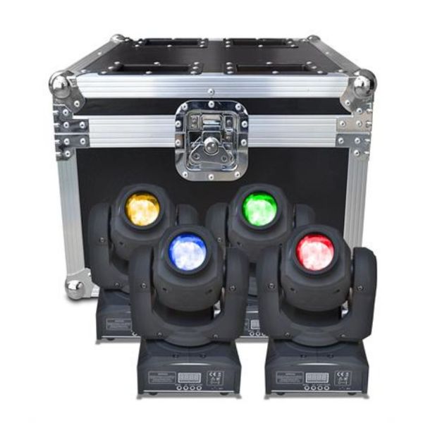 Kit 4 Cabezas Moviles ALIEN PRO INDIGO 30W CASE 11 Canales DMX Incluye ...