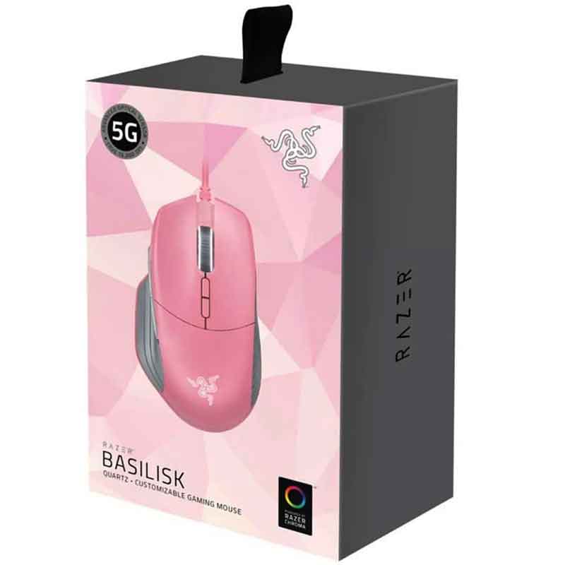 Mouse Gamer Razer Basilisk 16000 Dpi Edición quartz Rosa RZ01-0233020