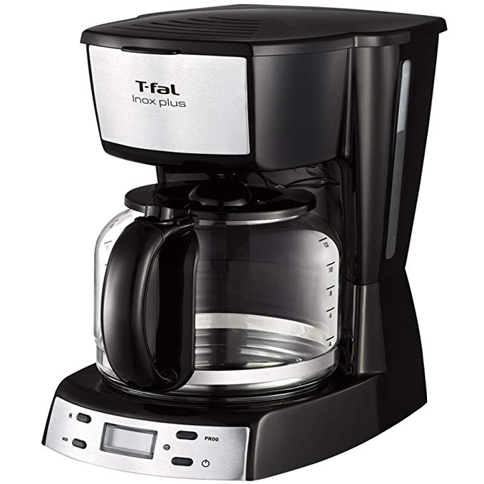 Cafetera Programable T-fal Inox Plus Negro Cm3518mx