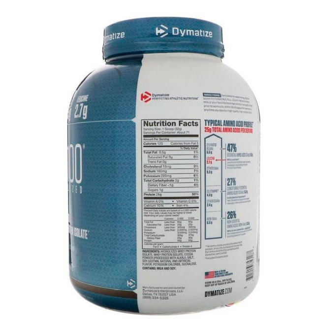 Proteina ISO 100 Dymatize 5 lbs - Sabor FRESA - y Cilindro GRATIS