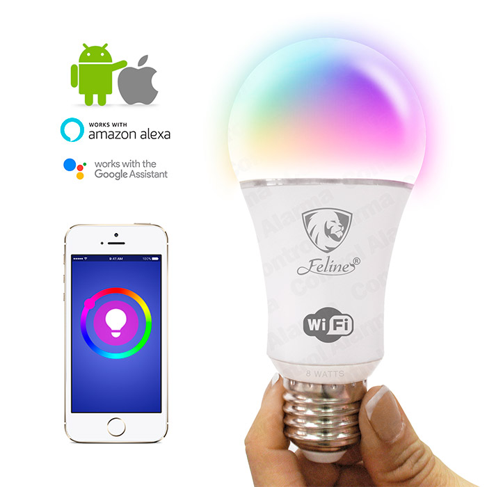 Foco Wifi 8w Casa Inteligente Multicolor RGB Control Voz Alexa Google Home