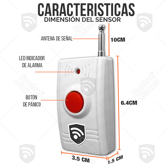 Boton de Panico Inalambrico Para Alarma 433 mhz Emergencia Seguridad C