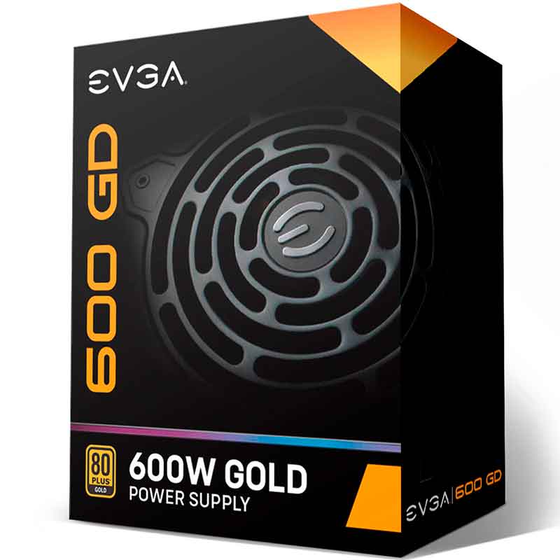 Fuente de Poder PC 600W Gamer EVGA 80 Plus Gold 100-GD-0600-V1