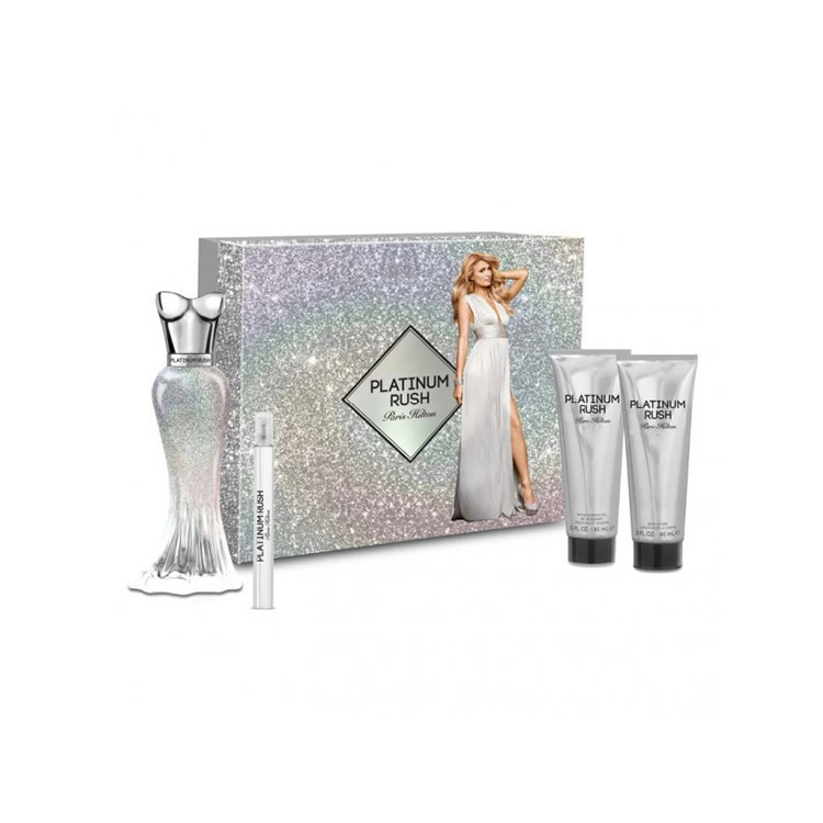 Kit Perfume Dama Paris Hilton PLATINUM RUSH 100 ml Eau De Parfum 4 Piezas