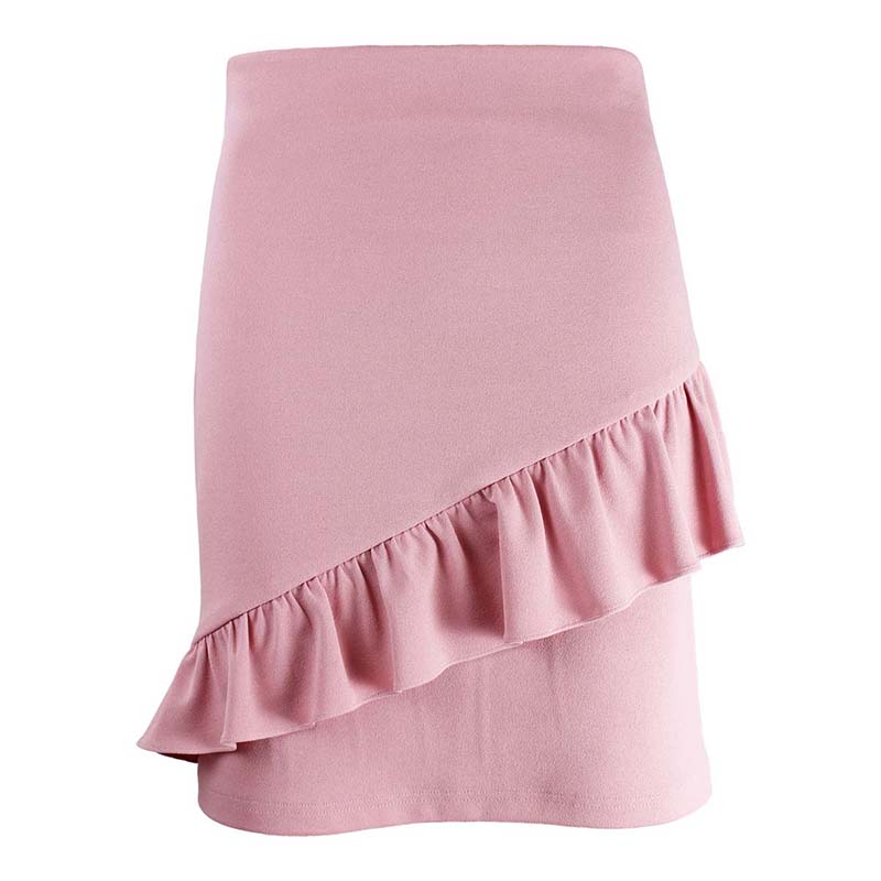 FALDA RECTA CON OLAN EN DIAGONAL