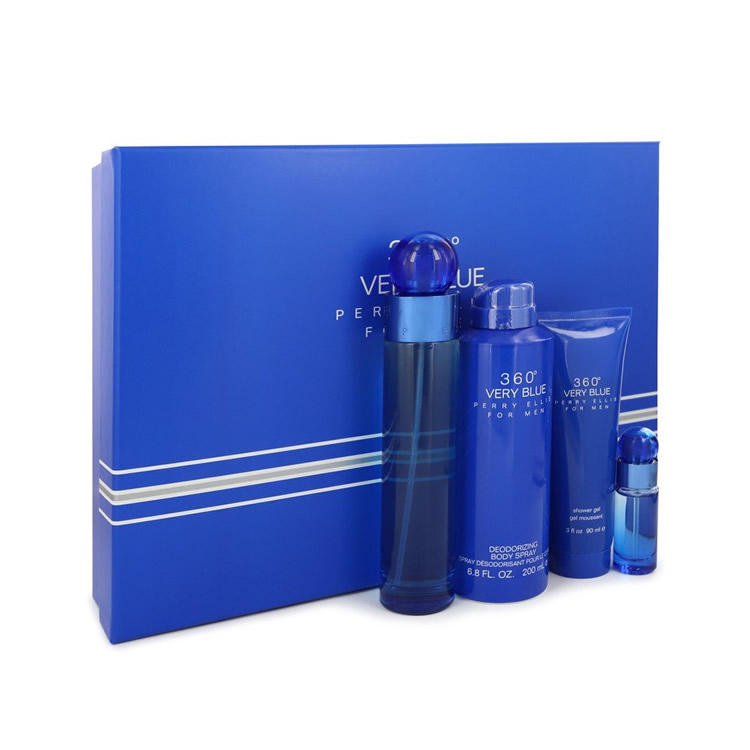 Kit De Perfume para Caballero Perry Ellis 360 Very Blue Eau De Toilette ...