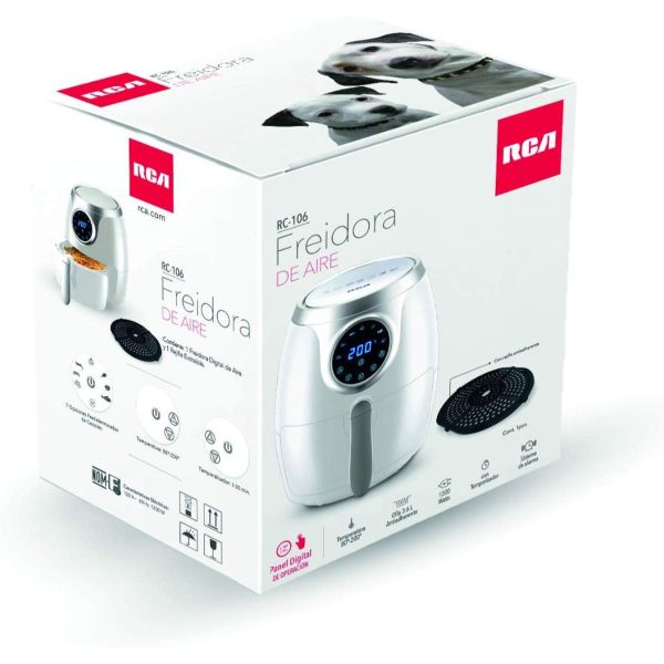Freidora De Aire RCA RC-106 Blanco Digital Con Temporizador