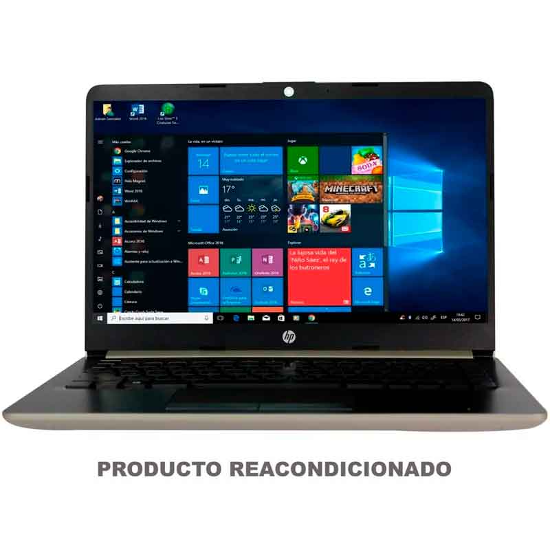 Laptop HP 14-DK0011DS A4 9125 4GB 64GB 14 Win10 Dorado 6GH08UA (Reacon
