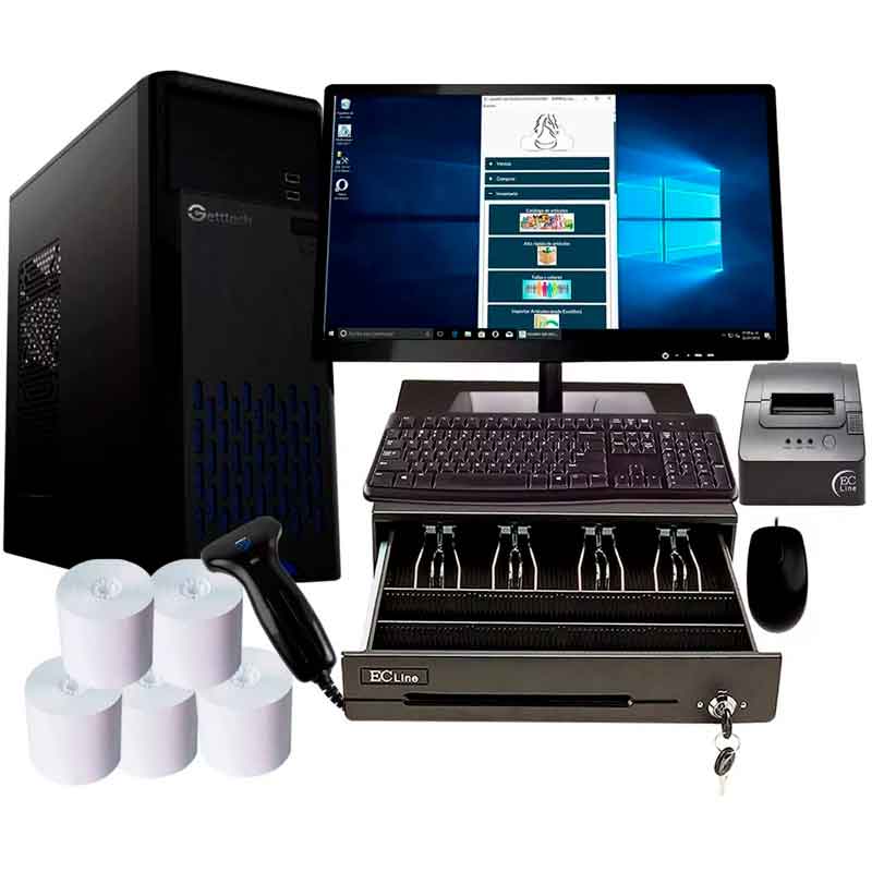 Computadora Pc Amd Punto De Venta Barato Completo Led 19.5