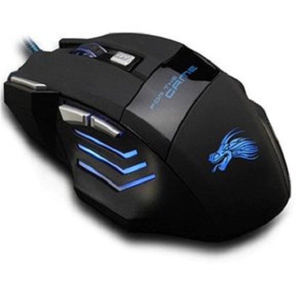 Mouse Gamer Gaming Ergonomico Alambrico 5500 Dp 7 Botones Color Negro