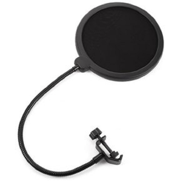 Filtro Anti Pop Para Microfono Profesional Flexible Antipop Pop Filter Color Negro
