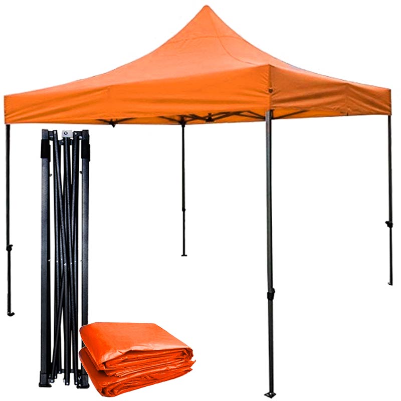 Carpa 2x2 Toldo Plegable Impermeable Exterior Jardin Lona Naranja