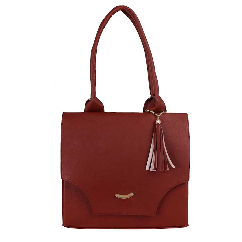 Bolsa Doble de Mano con Asa Larga Para Mujer Color Café