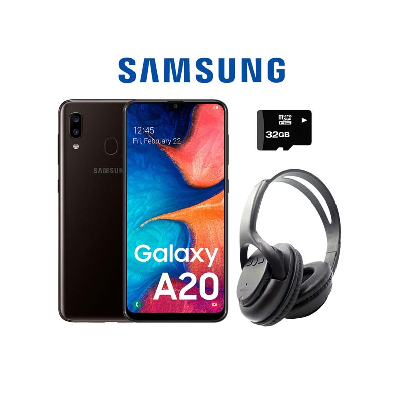 Celular Samsung Galaxy A20 32GB 3Gb Ram Dual Sim Negro + Audífonos ...