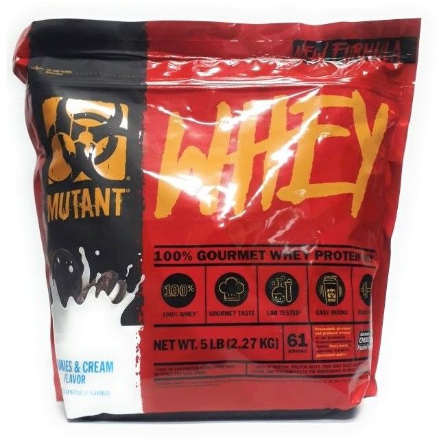 Proteína Mutant Whey, 5 libras, sabor a Galletas y Crema