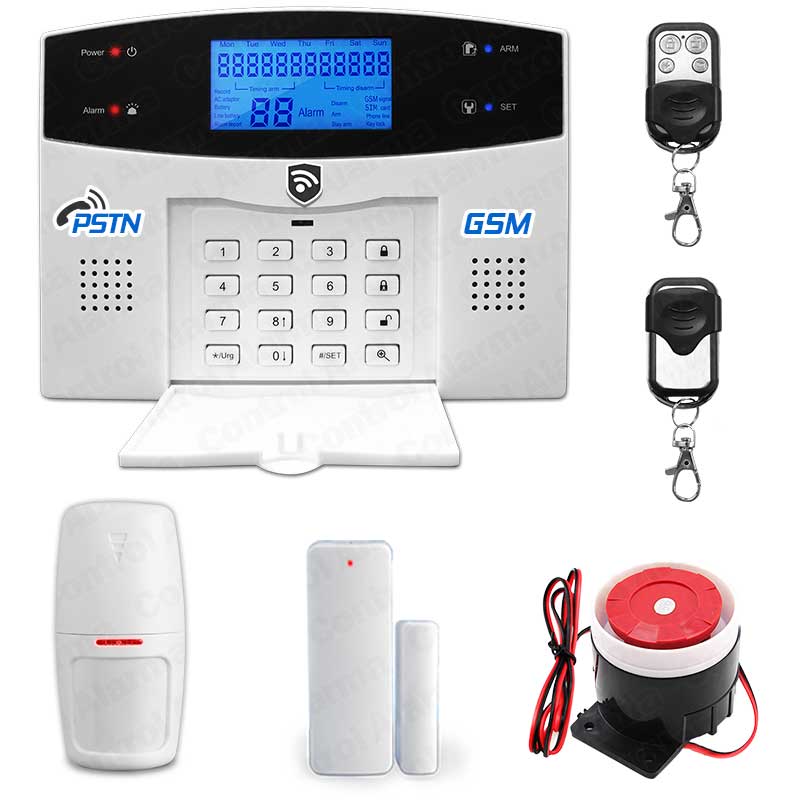 Kit 4 Alarma Dual Gsm Cel Alerta Sms Inalambrica App Vecinal Casa