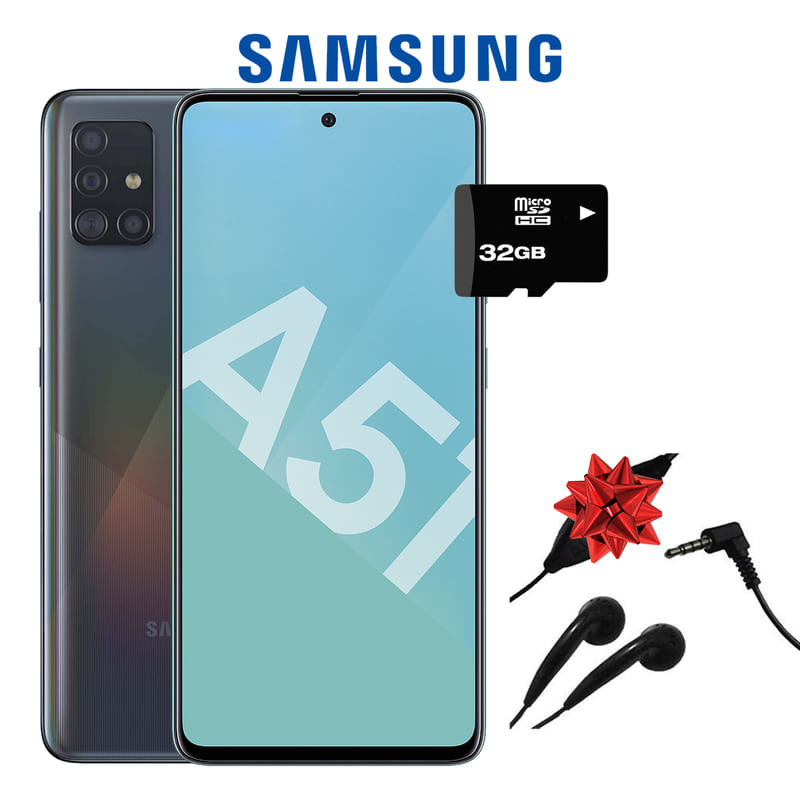 Celular Samsung Galaxy A51 Dual Sim 128GB Negro + MicroSD 32gb + Audí