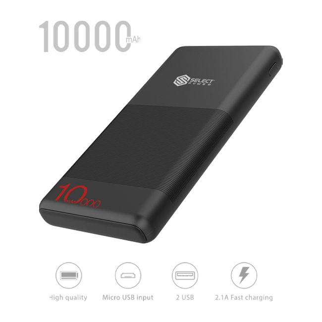 Power Bank Negra De 10,000 Mah Select Power PB10