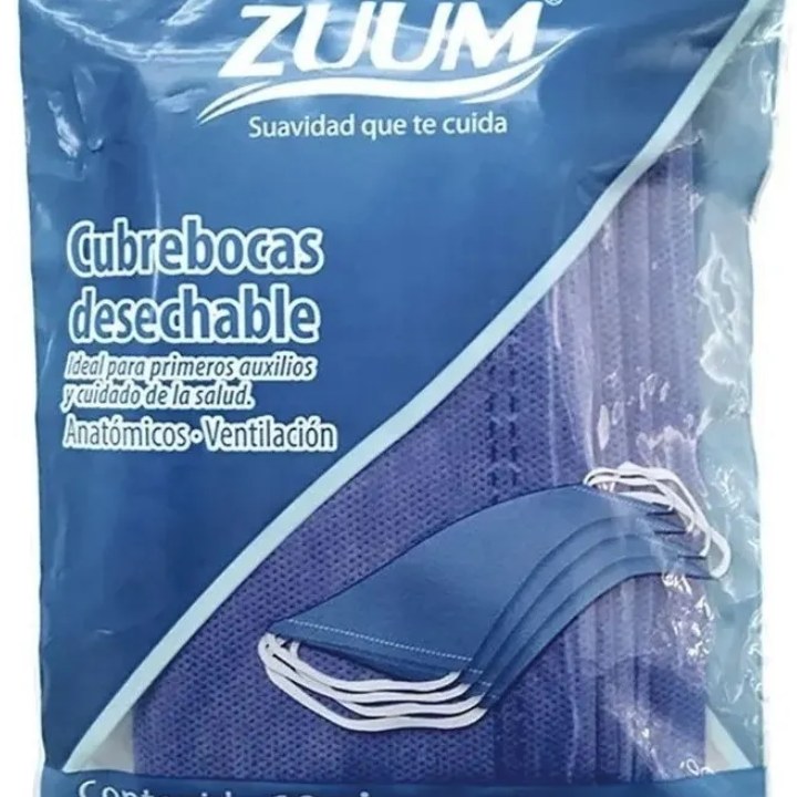 Paquete 10 Cubrebocas Zuum + Gel Antibacterial 250ml