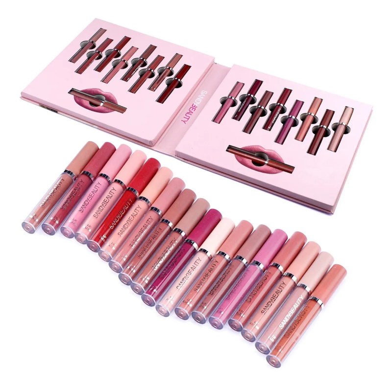 Set de 18 Labiales Sandy Beauty Liquid Matte 18 Tonos