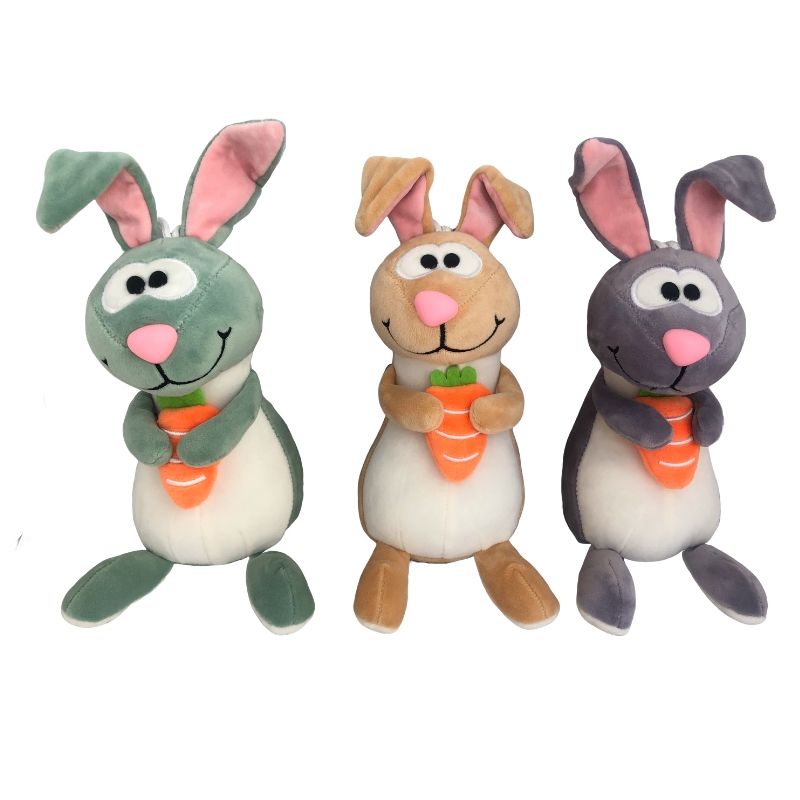 LBP Peluche de Conejo con Zanahoria, Suave, Color Morado, Beige, Verde