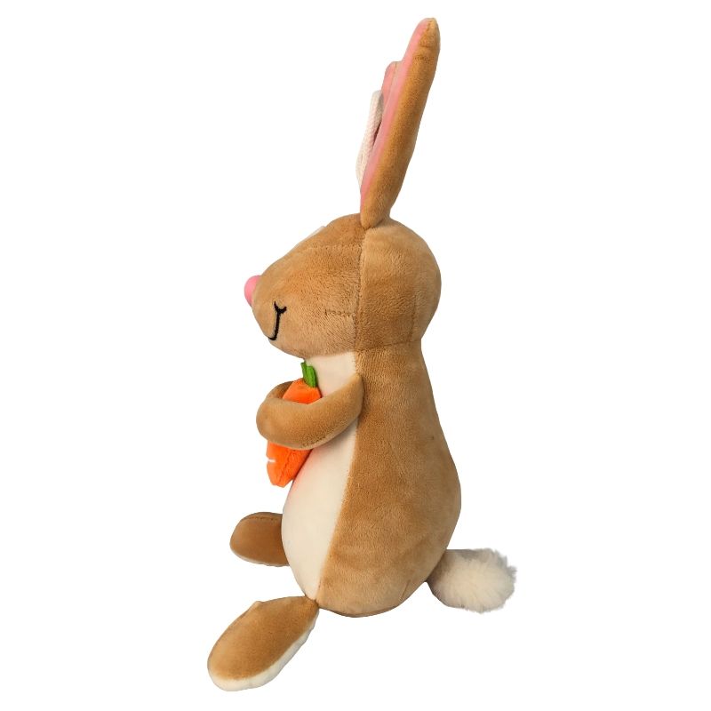 LBP Peluche de Conejo con Zanahoria, Suave, Color Morado, Beige, Verde