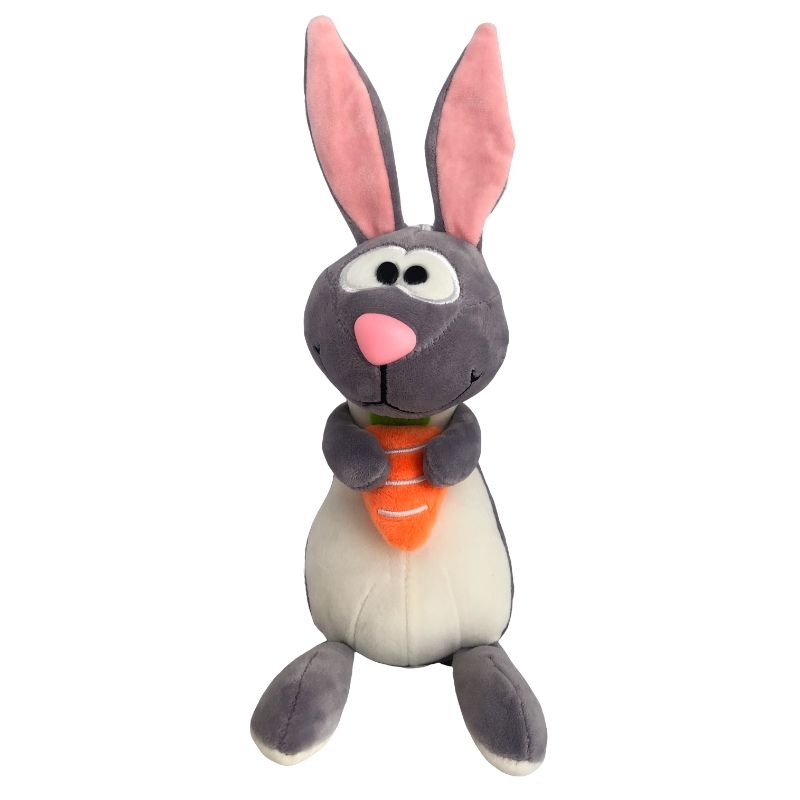 LBP Peluche de Conejo con Zanahoria, Suave, Color Morado, Beige, Verde