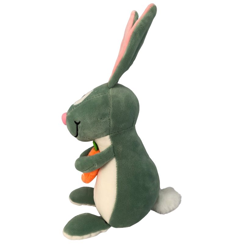 LBP Peluche de Conejo con Zanahoria, Suave, Color Morado, Beige, Verde