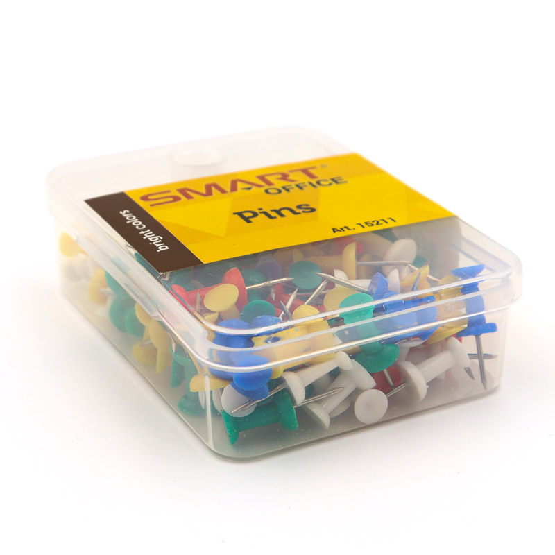 Pins Pines Cabeza Plastico Colores 100pzas Para Corcho