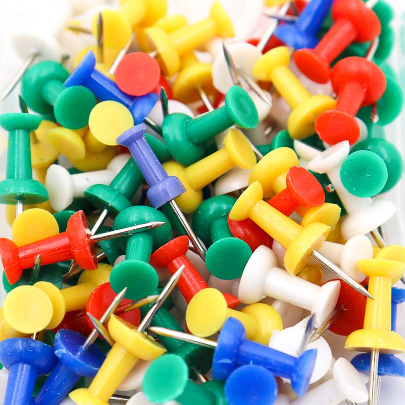 Pins Pines Cabeza Plastico Colores 100pzas Para Corcho