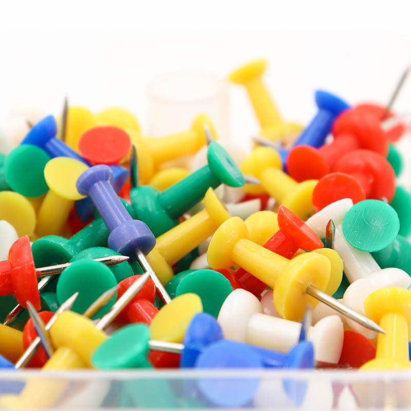 Pins Pines Cabeza Plastico Colores 100pzas Para Corcho