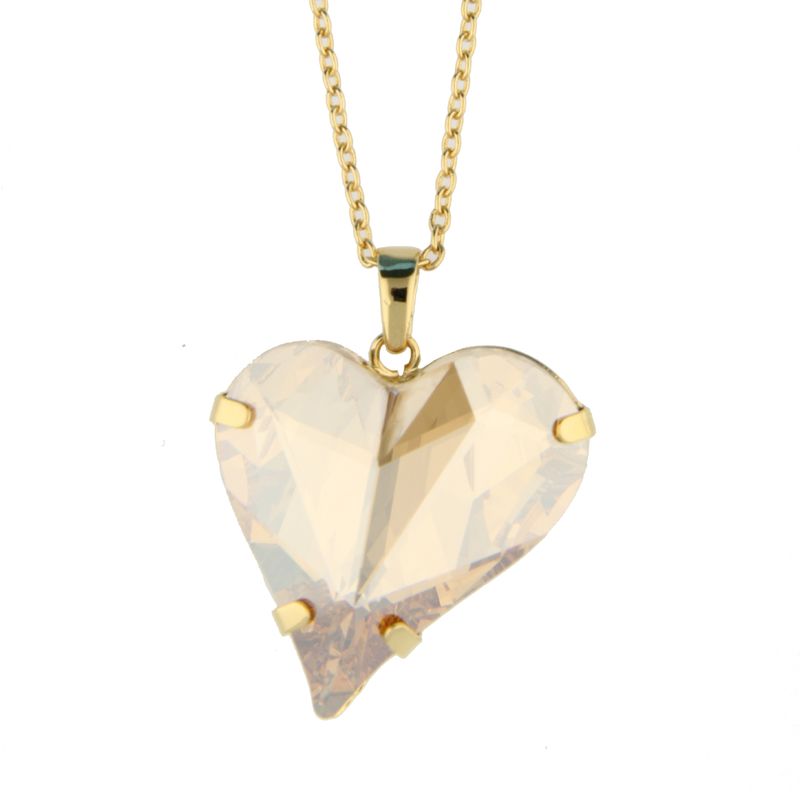 Collar para Mujer con Cristal Fino Europeo en forma de Corazón Chueco ...