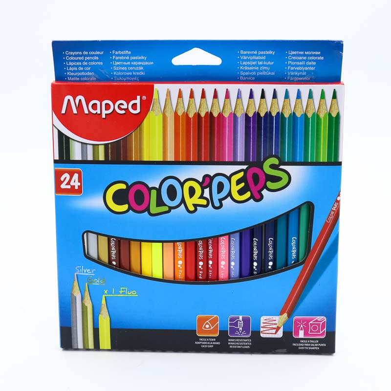 Lapices De Colores Maped Triangulares 24pzas Colorpeps