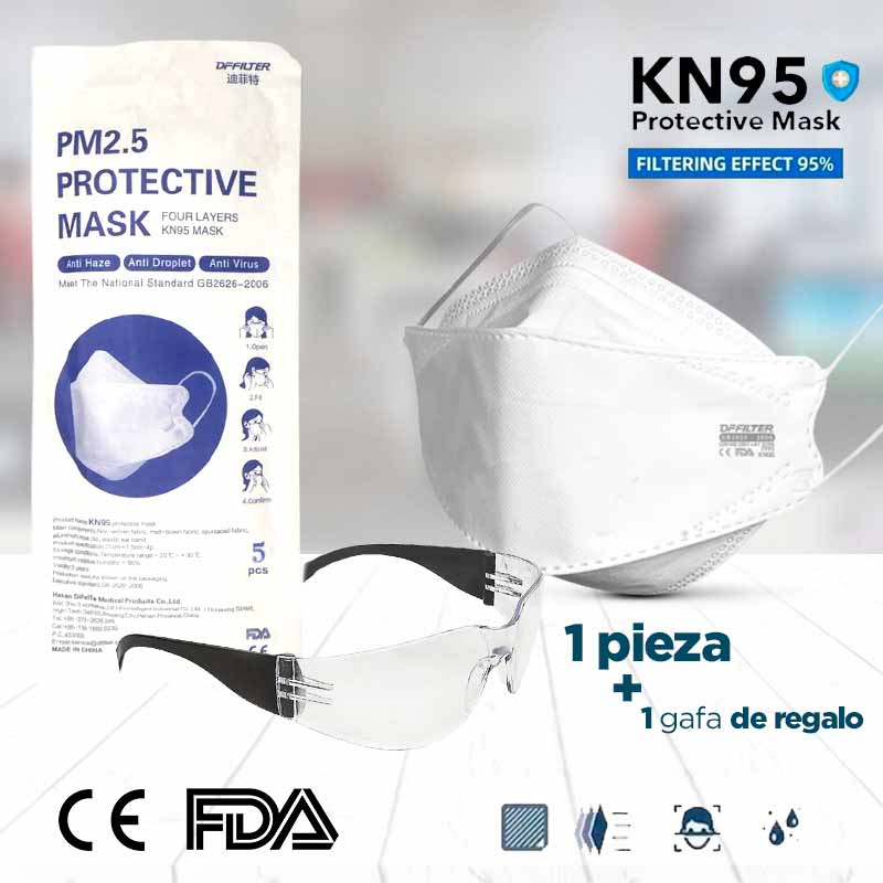 CUBREBOCAS N95 KN95 1 pza UNICO EN MEXICO CERTIFICACION FDA USA CE ALT